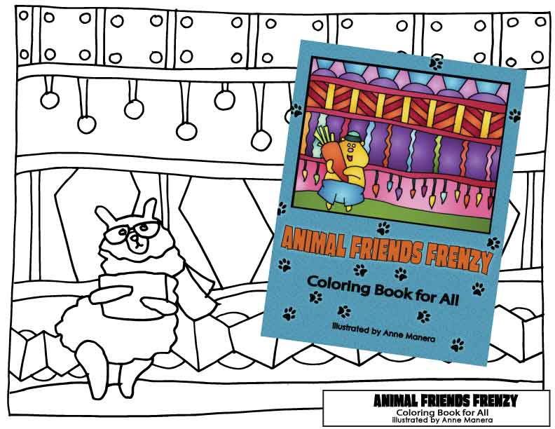 Animal Friends Frenzy Coloring Book for All Coloring Page illustrated ...
