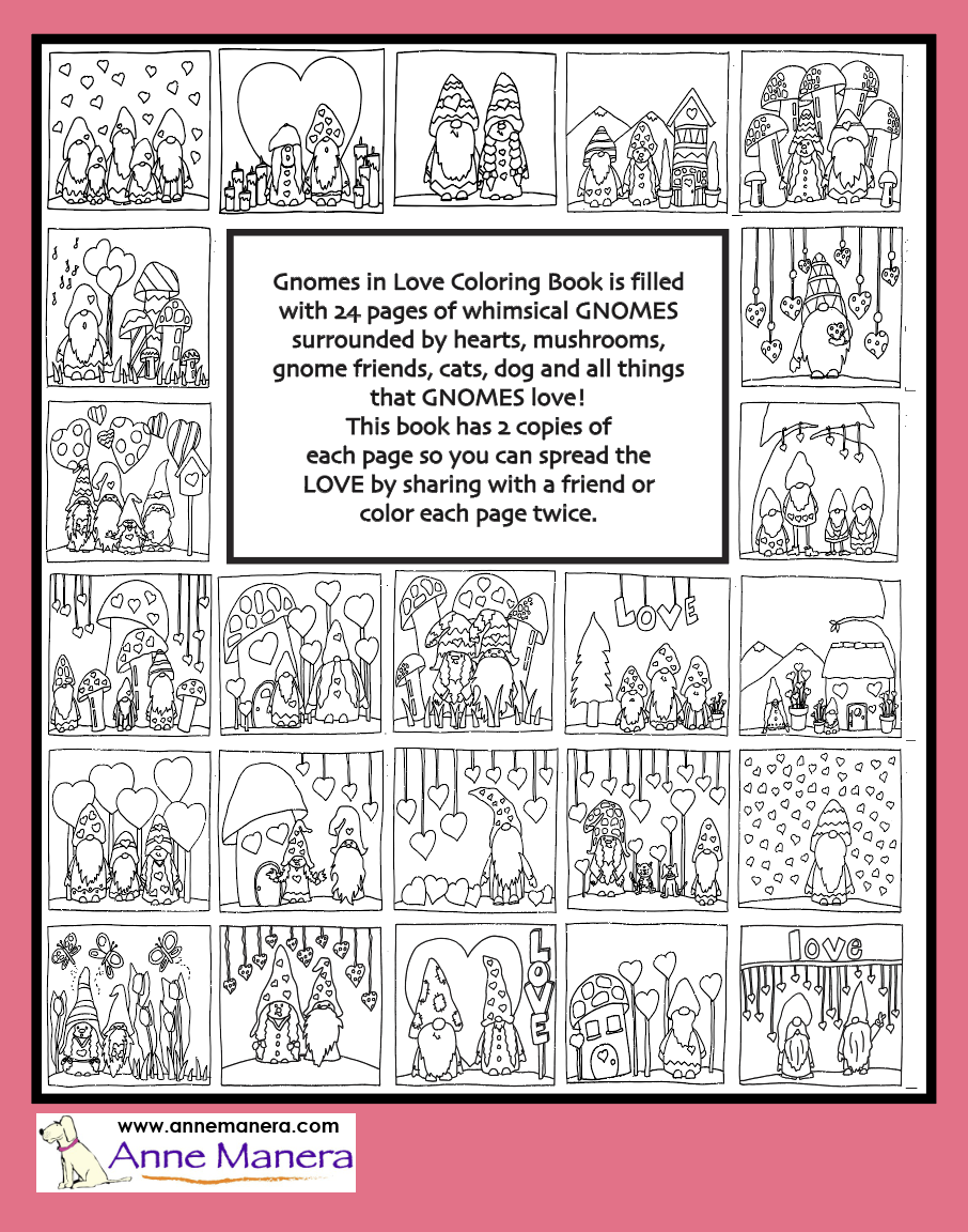 Gnomes in Love Coloring Book illustrated by Anne Manera