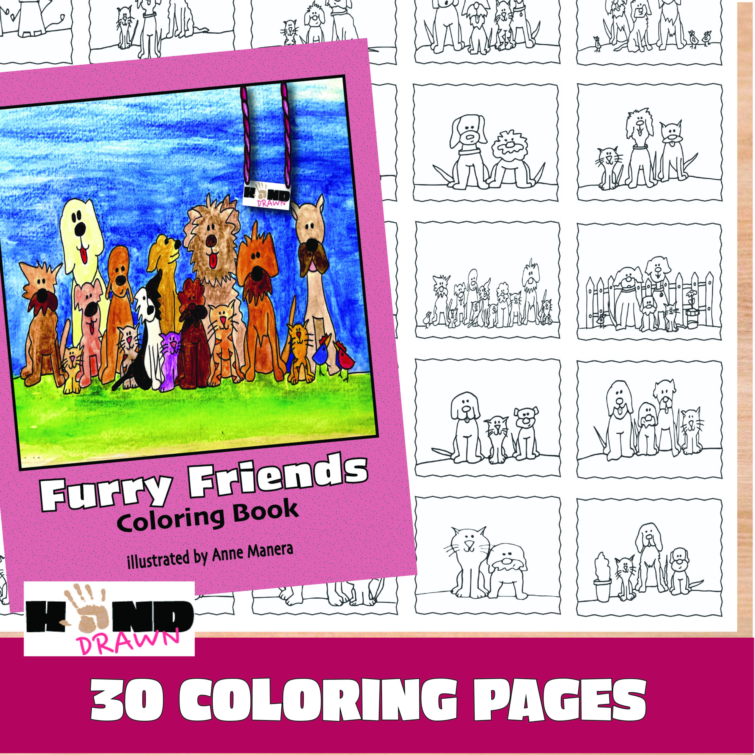 Furry Friends Coloring Book illustrated by Anne Manera